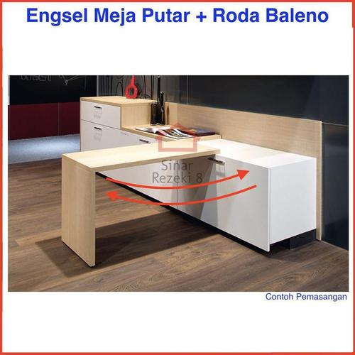 Jual Engsel Meja Putar + Roda / Swivel Tarik Dorong Hemat Ruangan Lipat ...