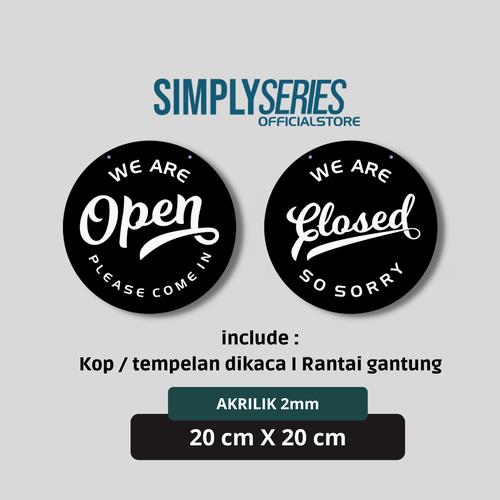 Jual AKRILIK OPEN CLOSED SIGN BOARD 20cm x 20cm I HITAM - Kota Bandung ...