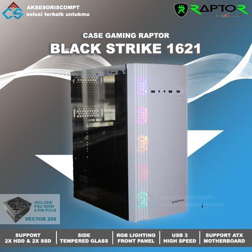 Jual Casing Gaming Raptor 1621 White With LED Strip RGB-Casing Gaming ...