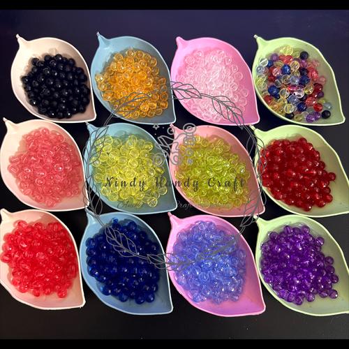 Jual Manik Akrilik Bulat 6&8mm isi 22gram - Manik Kaca bulat 6mm 8mm ...