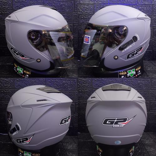 Jual HELM G2 OPTIMAX SOLID MATT GORILA DOUBLE VISOR - GORILA GREY DOF ...