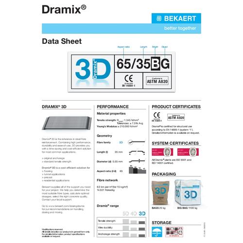 Jual Dramix Steel Fiber 3D 65/35 BG. Bekaert | Perkuatan Beton - Kab ...