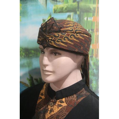 Jual blankon iket sunda jawa atas tutup batik uk dewasa & anak (coklat ...