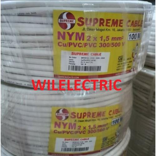 Jual Kabel listrik NYM 2 x 1.5 / 2x1.5 mm SUPREME 100 m rol kawat - Kota Surabaya - Pro Elektrik ...