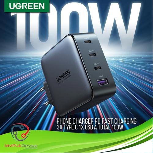 Jual UGREEN Charger Ganfast 100W GaN Kepala Charger PD Fast Charging 4 ...
