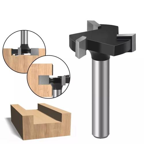 Jual Mata Router Slotting Bit Spoilboard Surfacing 3Flutes Shank 1/4 ...
