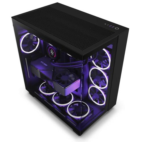 Promo NZXT H9 FLOW MATTE BLACK ATX MID TOWER PC CASE CASING GAMING ...