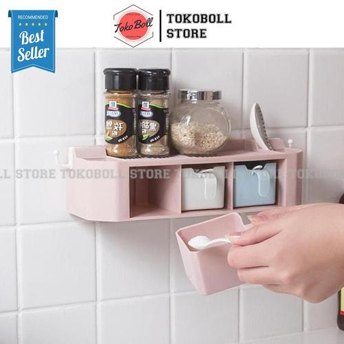 Jual Rak Bumbu Dapur Tempel Dinding Rak Dapur Minimalis Serbaguna Ready ...