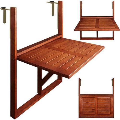 Jual Balcony Table Hanging Kayu Jati Ukuran 65x45cm Meja Gantung Balkon ...
