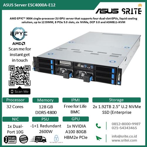 Jual Asus GPU Server 2U AMD Genoa Gen 4 32 Cores 128GB 4TB nVIDIA A100 ...