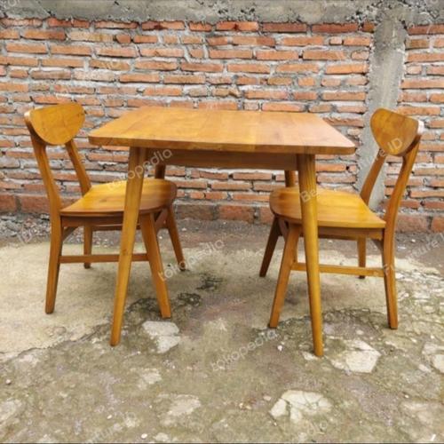 Jual Meja Makan Cafe Minimalis 2 Kursi Ropan Jati - Non Finishing, Meja ...