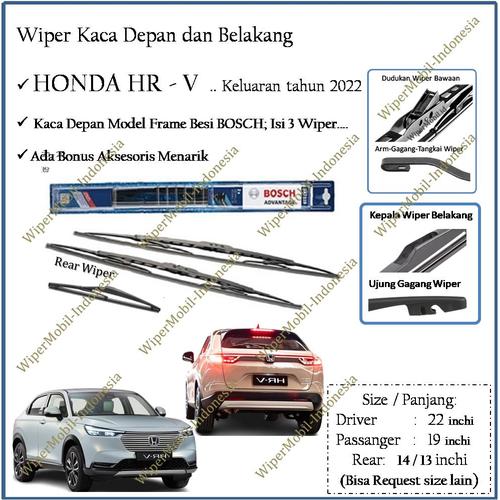 Jual Wiper Frame Besi Kaca Depan Belakang HRV HR V 2022 2023 2024 2025 ...