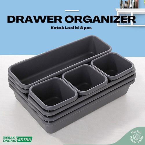 Jual 8 Pcs Drawer Storage Organizer Tray Box Kotak Laci Divider ...