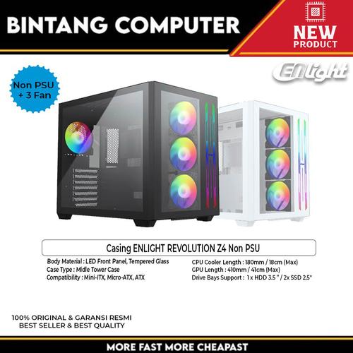 Jual Casing ENLIGHT REVOLUTION Z4 Non PSU Include 3 Fan - Black - Kota Denpasar - Bintang Bali ...