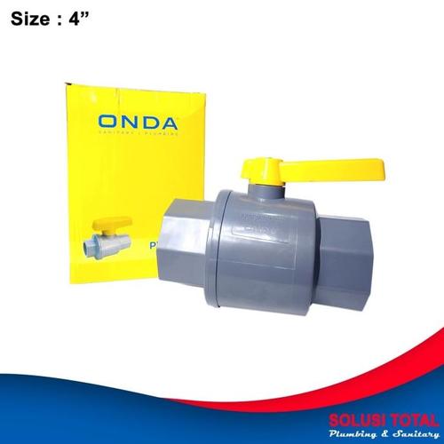 Jual Ball Valve PVCBV 4" ONDA Polos Stop Kran Plastik PVC kuning 4 inch ...