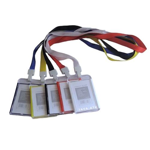 Jual NAME TAG ID CARD HOLDER SET TALI AKRILIK WARNA KARTU TANDA ...
