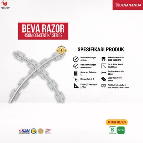 Jual Kawat Duri Silet Beva Razor Wire 450M Concertina [KHUSUS GOJEK ...