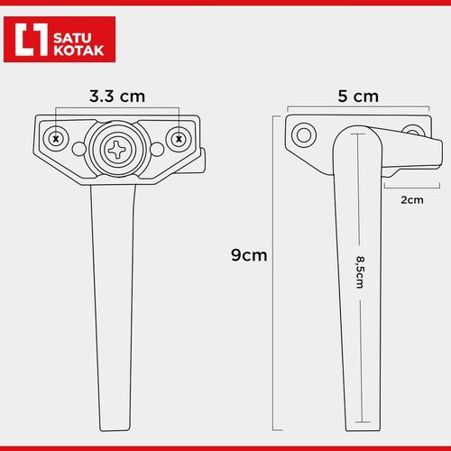 Jual rambuncis handle jendela aluminium 009 - weldom - Silver Kanan ...