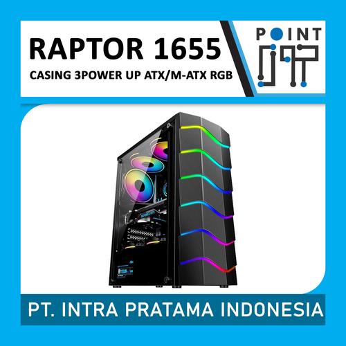 Jual Casing PC Gaming Power Up Raptor 1655 with RGB LED ATX Gaming Case ...