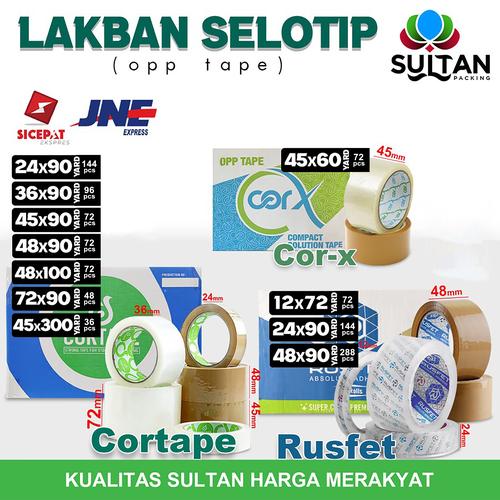 Jual Lakban isolasi Solatip OPP Tape Rusfet Cortape Varian KARGO / DUS ...