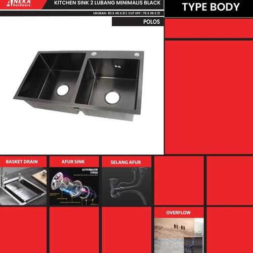 Jual Kitchen Sink Black 8245 / Sink Hitam Stainless / Bak Cuci Piring ...