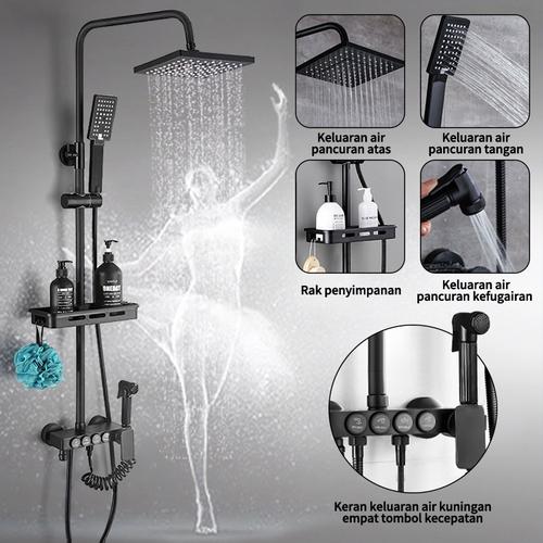 Promo Shower Kamar Mandi 4 Dalam 1 Set Dengan Faucet Sprayer - Tombol-hitam Cicil 0% 3x - Kab ...