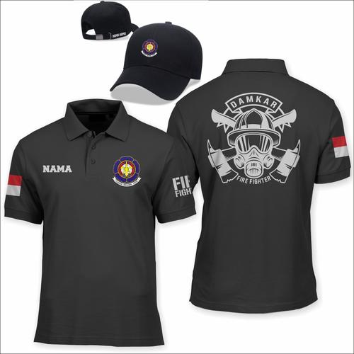 Jual KAOS POLO KERAH DAMKAR GRATIS NAMA DAN MASKER - KAOS PEMADAM ...