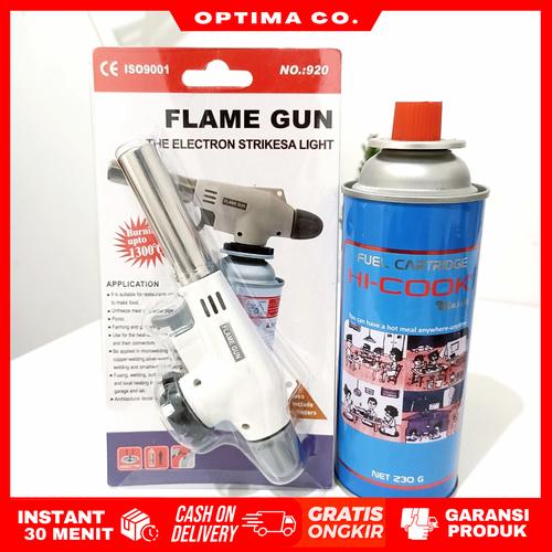 Jual Hi Cook Gas Portable + Gas Torch Paket Portable Blow Torch Flame ...