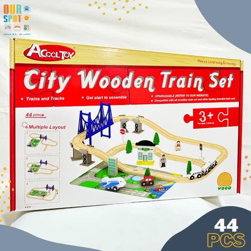 Jual City train set / wooden train / Mainan rel kereta api - Jakarta ...