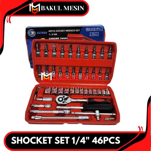 Jual Shocket set 46pcs kunci socket rachet wrench set 1/4" - Kota ...