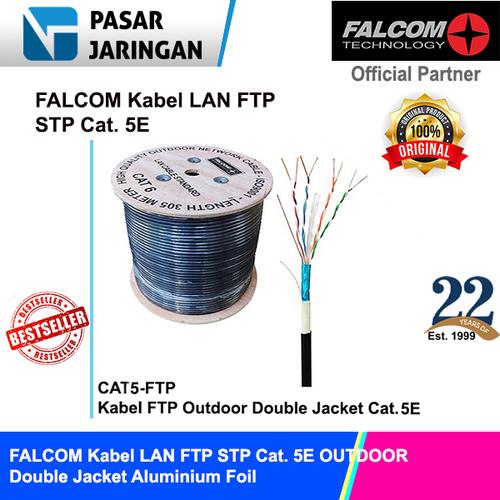 Jual FALCOM Kabel LAN FTP STP Cat 5E OUTDOOR Double Jacket Aluminium ...