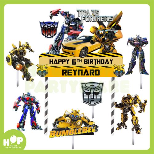Jual Cake Topper Transformer + Custom Nama / Hiasan Kue Ulang Tahun ...