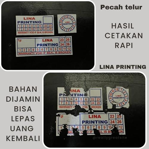Jual CETAK KILAT Stiker Segel Sticker pecah telur Full color warranty ...