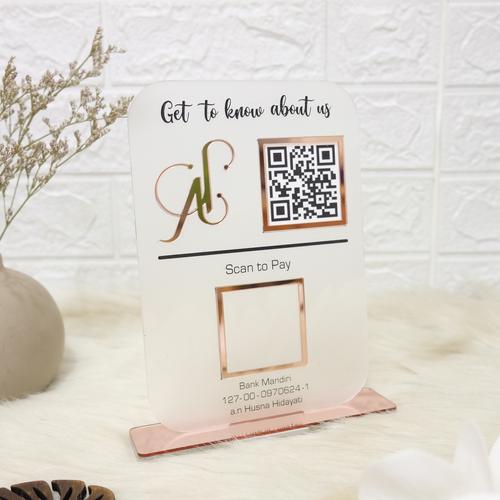 Jual Papan Barcode Scan QR Custom Akrilik QRIS Aesthetic by ...