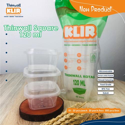 Jual Thinwall Klir Square 120ml 150ml Isi 25set / Kotak Klir / Kotak Bumbu - KLIR SQ 120ML ...