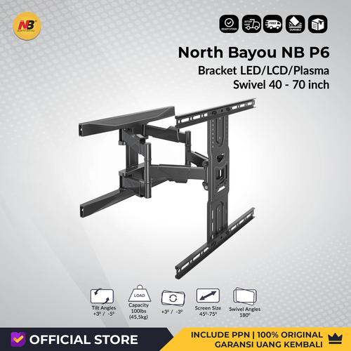 Jual Bracket TV Monitor LED LCD North Bayou NB P6 NBP6 45"-75" - RODSON ...