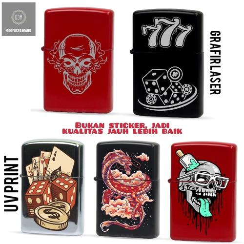 Promo KOREK API MODEL ZIPPO REPLIKA CUSTOM GRAFIR LASER LOGO BRAND ...
