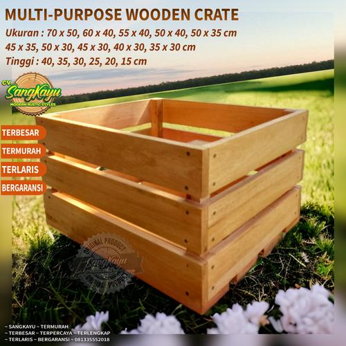 Jual Wooden crate keranjang kayu kotak penyimpanan serbaguna storage ...