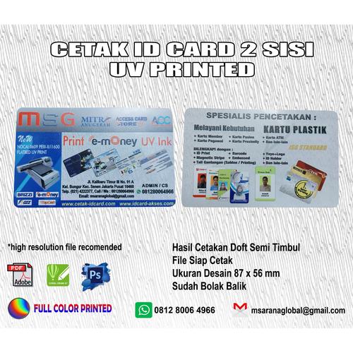 Jual CETAK ID CARD 2 SISI UV PRINTED, MURAH KUALITAS TIDAK MUDAH PUDAR ...