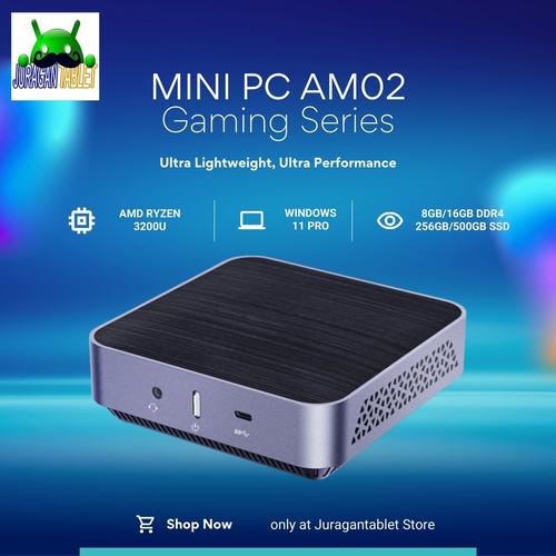 Jual Mini PC AM02 AMD Ryzen 3200U HDMI DP WiFi SSD MetalCase Windows 11 ...