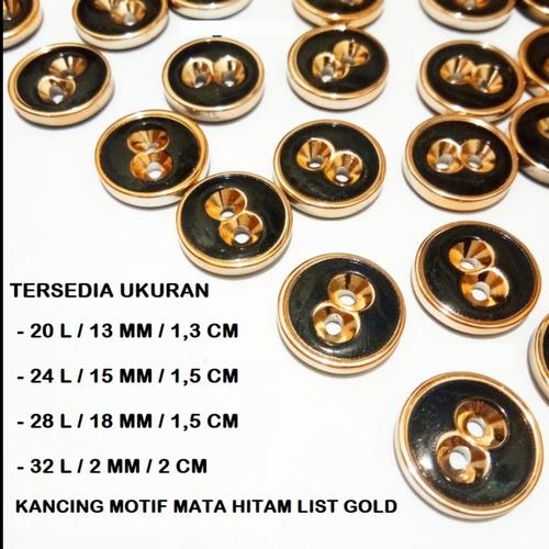 Jual Kancing Baju Import Motif Mata Hitam List Emas Isi 100 PCS Gold ...