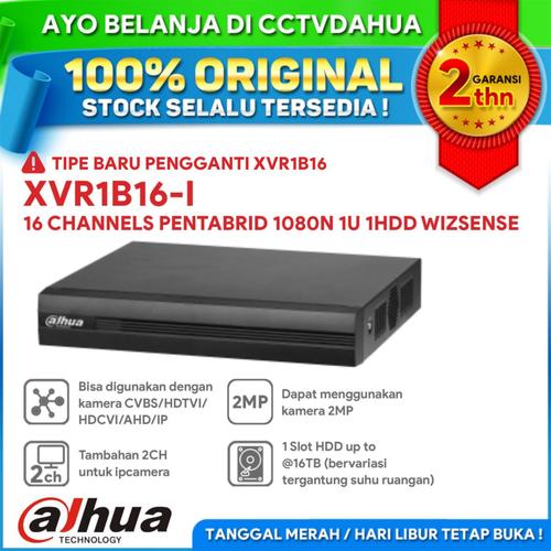 Promo DAHUA XVR SERIES COOPER 16CHANNEL XVR1B16 Support H.265+ / Pentabrid - 2TB MFI - Jakarta ...