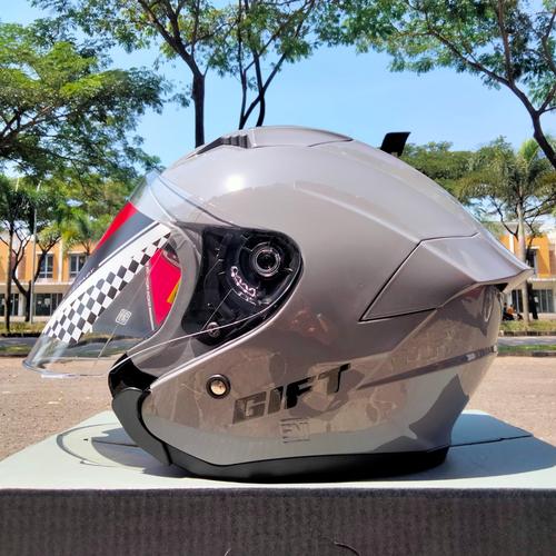 Jual HELM GIFT SARGON HALF FACE POLOS SNI PILIHAN KACA SMOKE / CLEAR ...