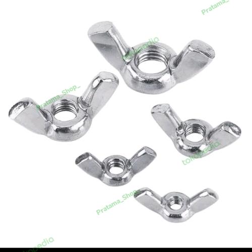 Jual Mur Kuping M6 M8/ Wing nut putih/ Mur kupu kupu/ wingnut - M6 ...