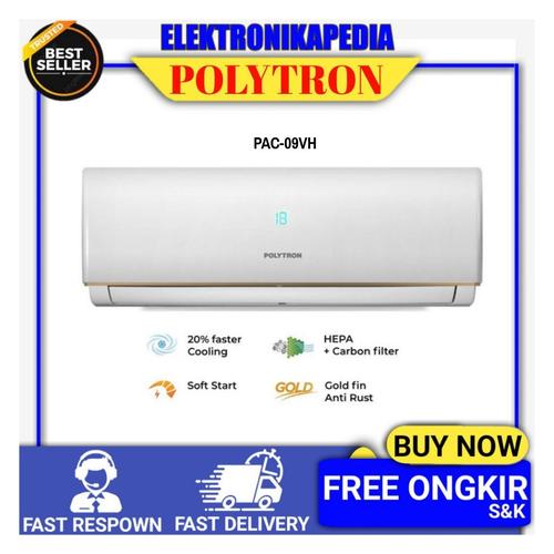 Jual AC POLYTRON 1PK PAC-09VH PAC09VH AC SPLIT STANDART DELUXE R32 ...