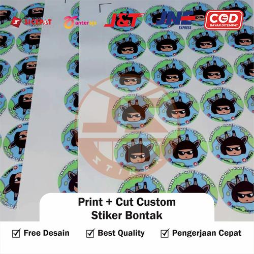 Jual Cetak Stiker Bontak Sudah Custom / Cetak Stiker Chromo A3 Cutting ...