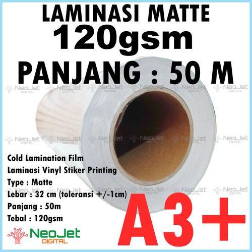 Jual Laminasi Dingin Matte Doff Buram 120 gsm A3+ Roll 50 meter untuk ...