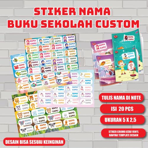 Jual STIKER NAMA UNTUK BUKU SEKOLAH SATU DESAIN CUSTOM ANTO AIR HARGA ...