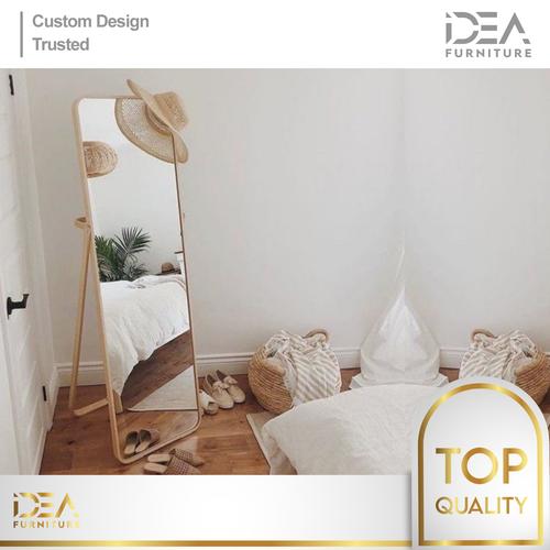 Jual Kaca Cermin Lantai Badan Standing Mirror Floor Full Body Kayu Jati ...