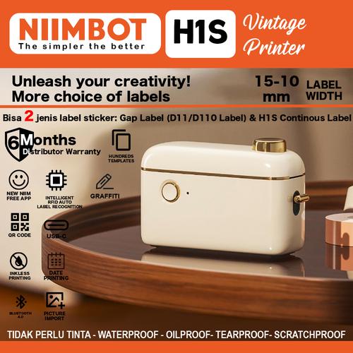 Jual New H1S Niimbot Thermal Continous Gap Label Printer Stiker ...